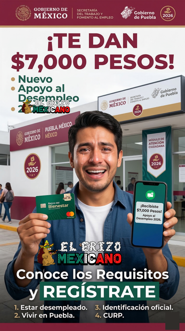 TE DAN $7,000 PESOS! Nuevo Apoyo al Desempleo 2026 Conoce los ...