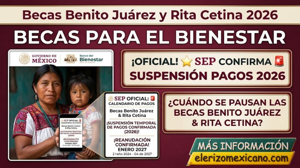 Suspensión de Becas Benito Juárez y Rita Cetina 2026: Fechas de la ...